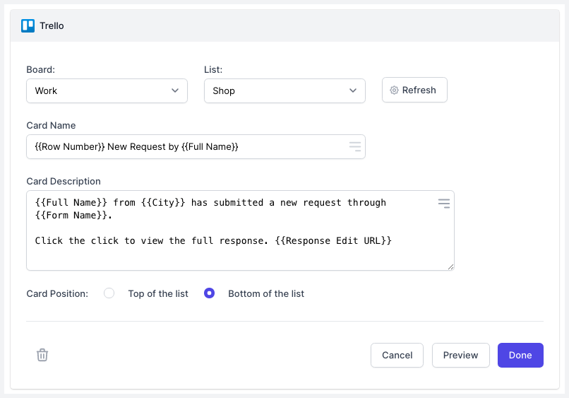 Create Trello Cards From Google Form Responses With Document Studio