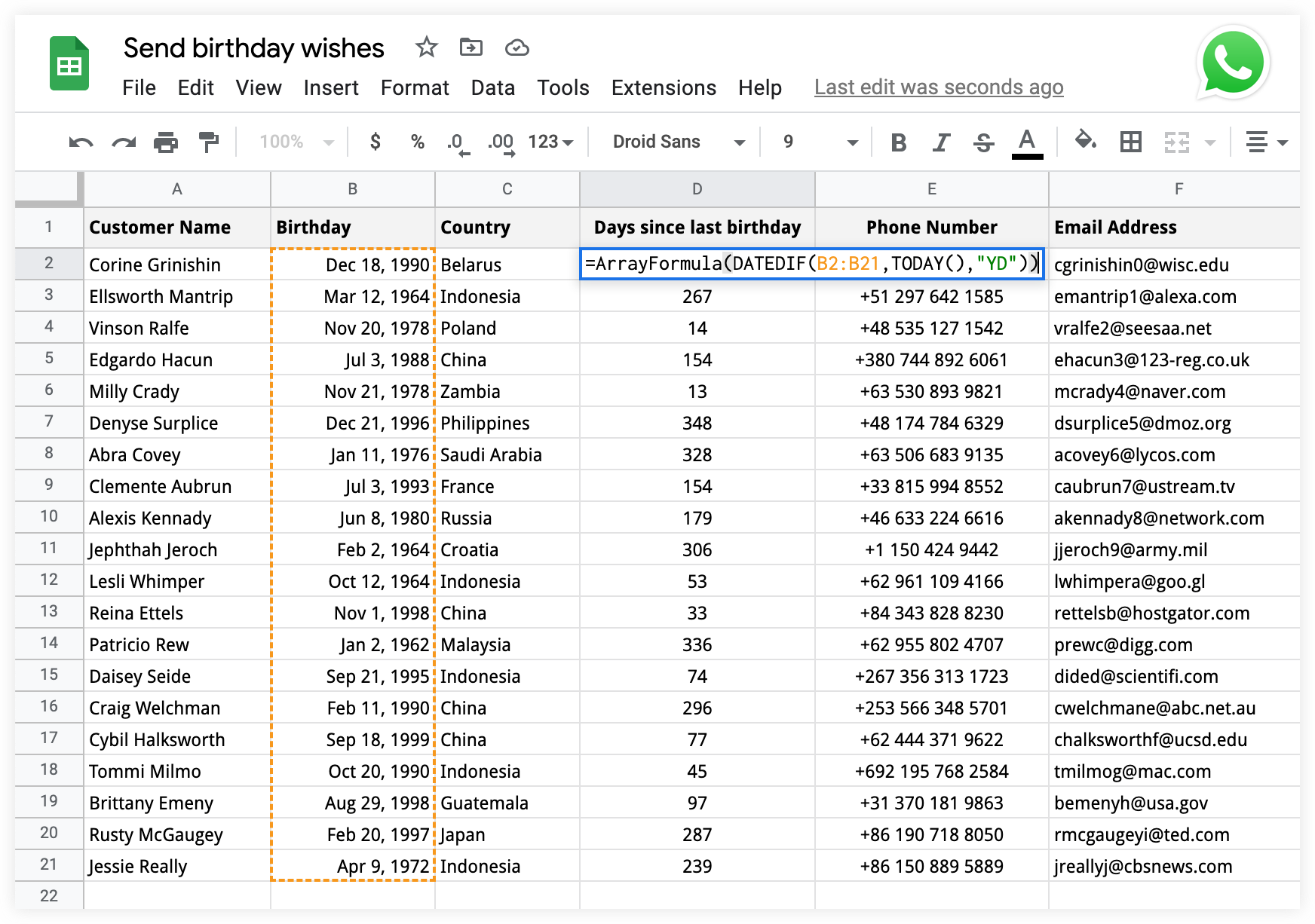  How To Send WhatsApp Messages From Google Sheets Digital Inspiration